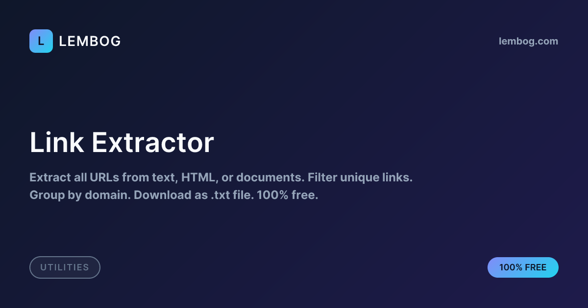 Free Link Extractor - Extract URLs from Text Online | Lembog