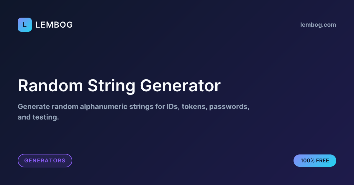 Random String Generator | Lembog