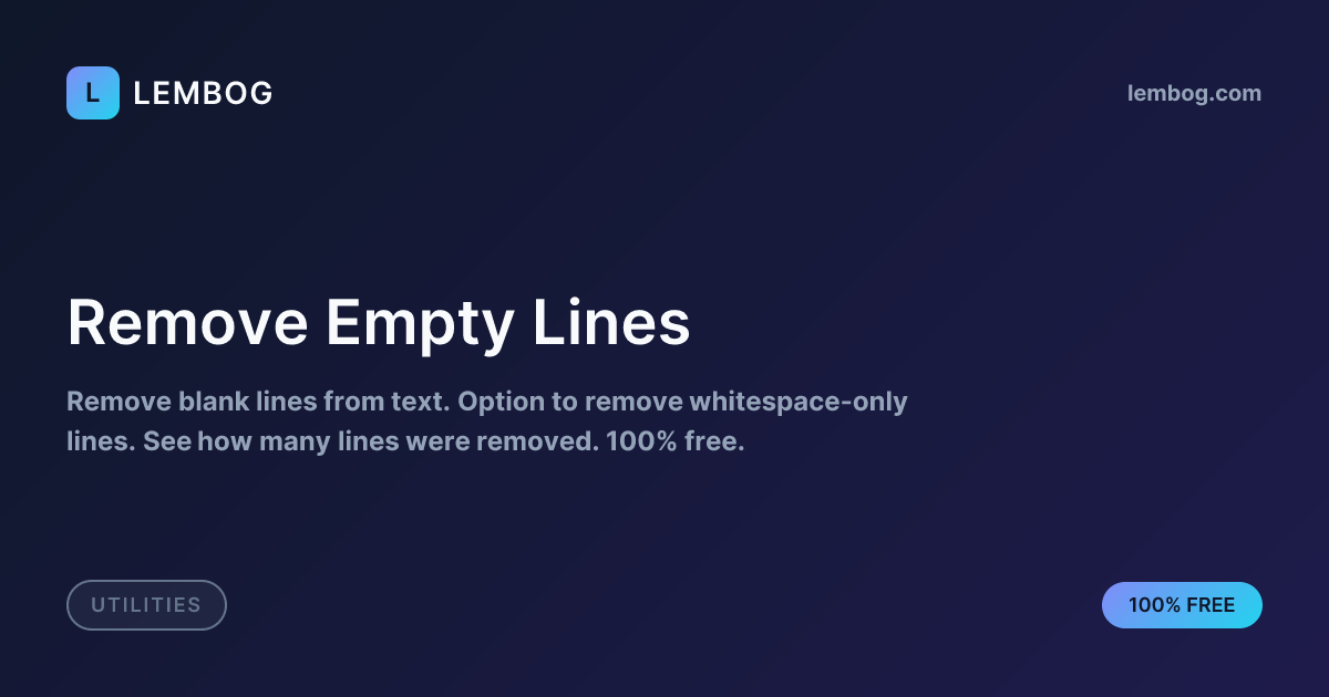 Free Remove Empty Lines - Clean Up Text Online | Lembog